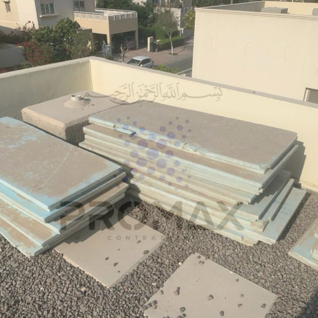 Gravel Concrete Roof Waterproofing with EPDM Membrane in Dubai UAE