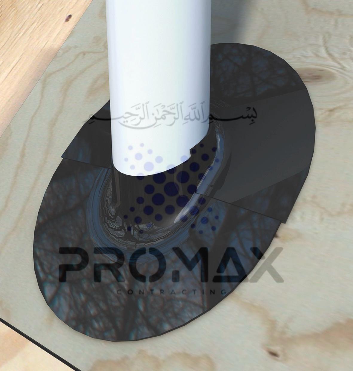 Pipe Penetration Waterproofing with EPDM & Promax Bonding Adhesive in ...