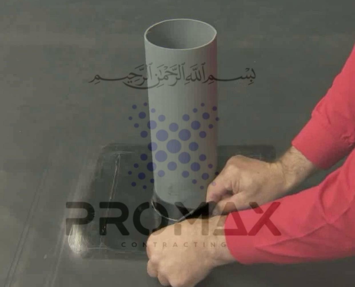 Pipe Penetration Waterproofing with EPDM & Promax Bonding Adhesive in ...
